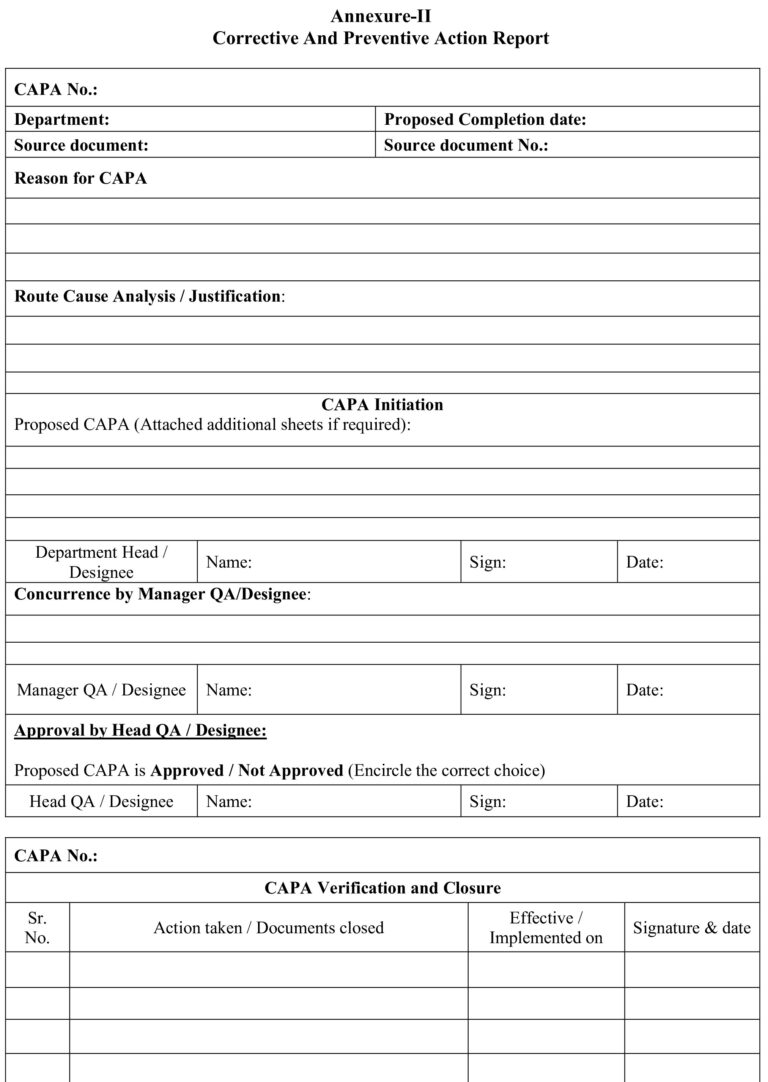 Corrective and Preventive Action (CAPA)