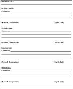 SOP for Handling of deviation